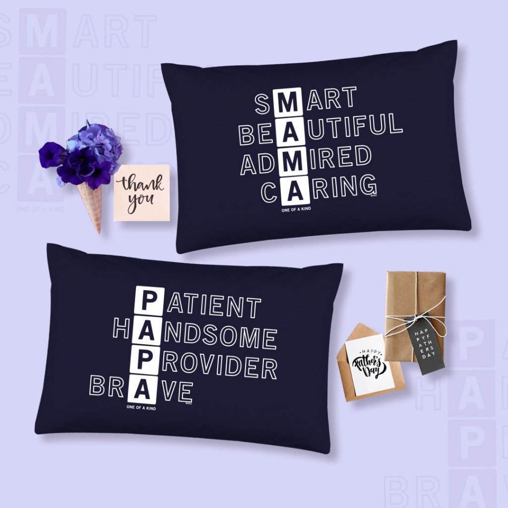 Mama & Papa Acronym Couple Pillowcase – Me&U