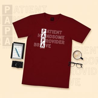 01_Mama & Papa Acronym (Maroon) Couple Shirt – Me&U